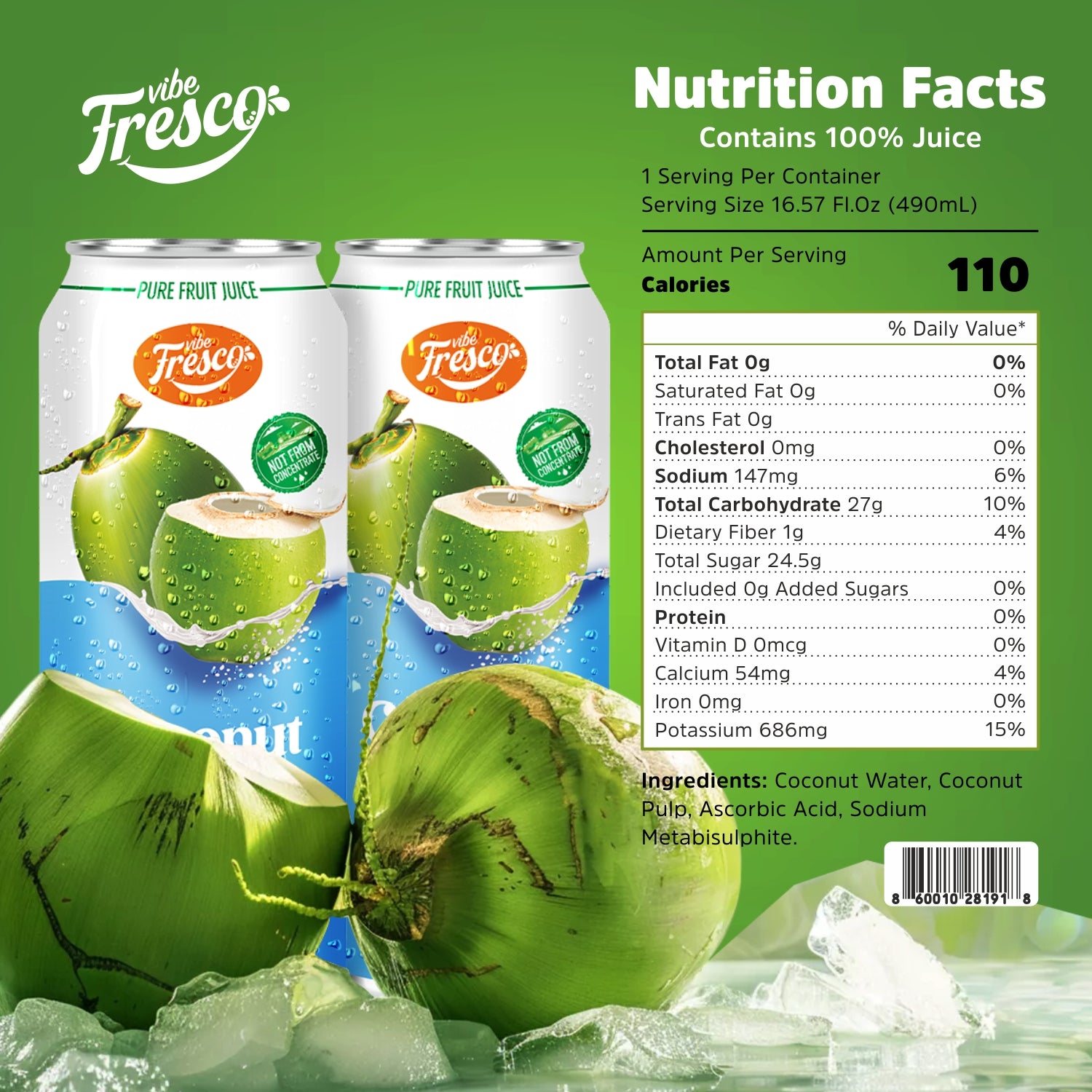 Coconut with Pulp - Island Fresh Taste | VIBE FRESCO – Vibe Fresco