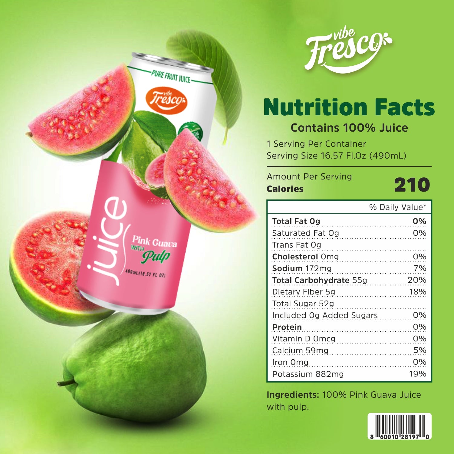 Guava with Pulp - Fresh Canned Juice | VIBE FRESCO – Vibe Fresco