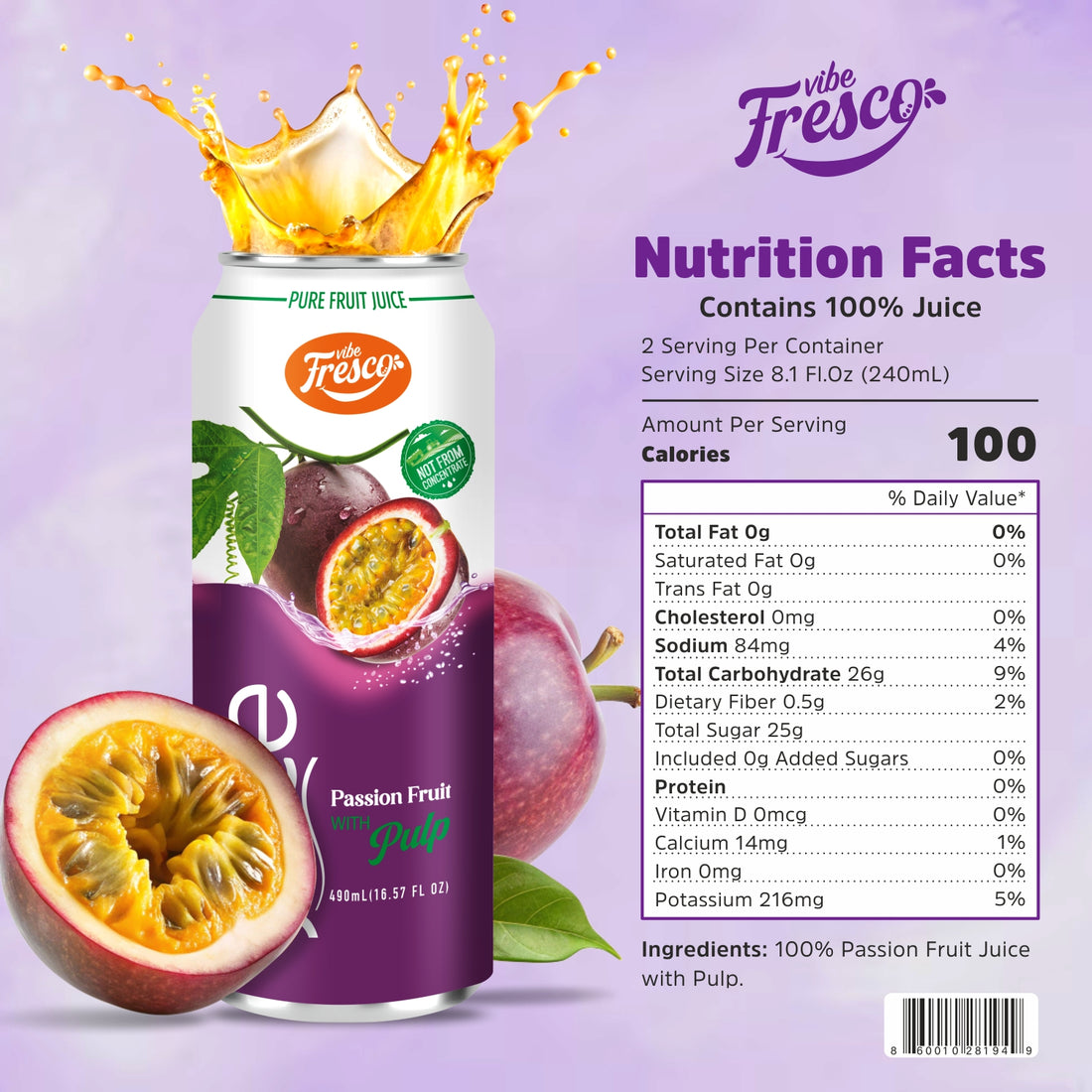 Passion Fruit with Pulp - Exotic Punch in Every Sip | VIBE FRESCO ...